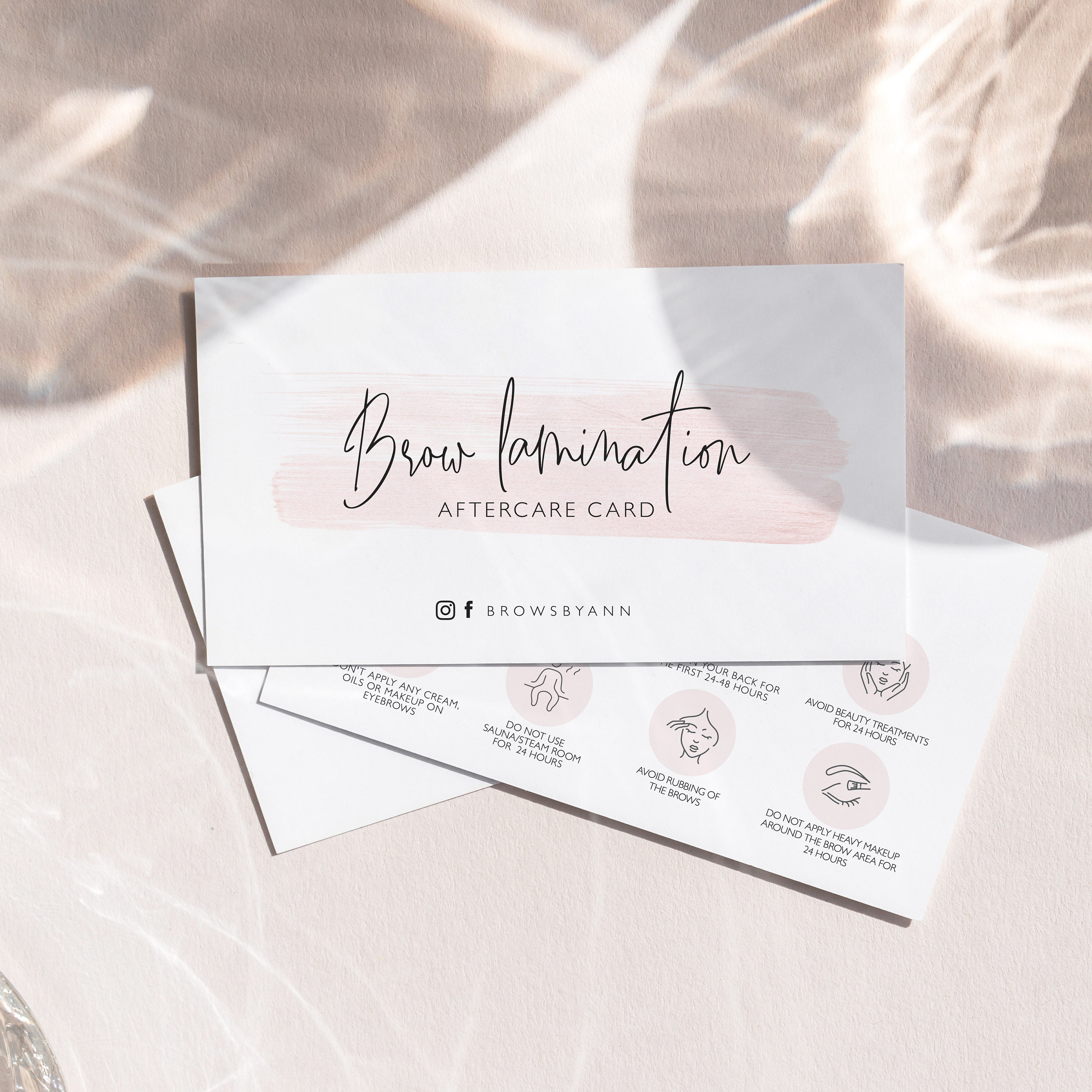 Brow Lamination Template Bundle Care Cards Consent and - Etsy