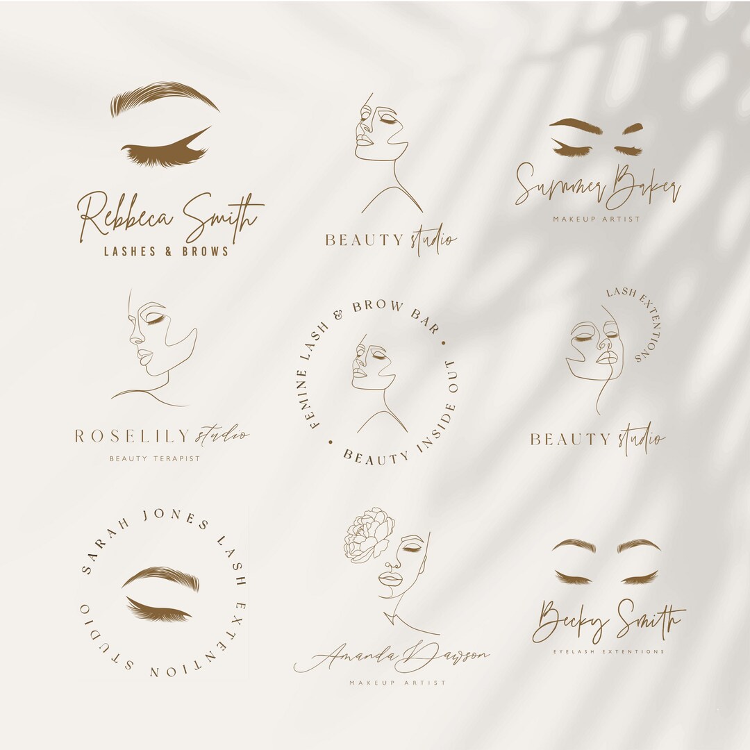 9 Beauty Logo Designs, Editable Beauty Studio Logo, Eyelash Extension ...