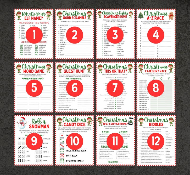 Christmas Game Bundle, Trivia, Emoji Game, Word Search, Family Activity ...