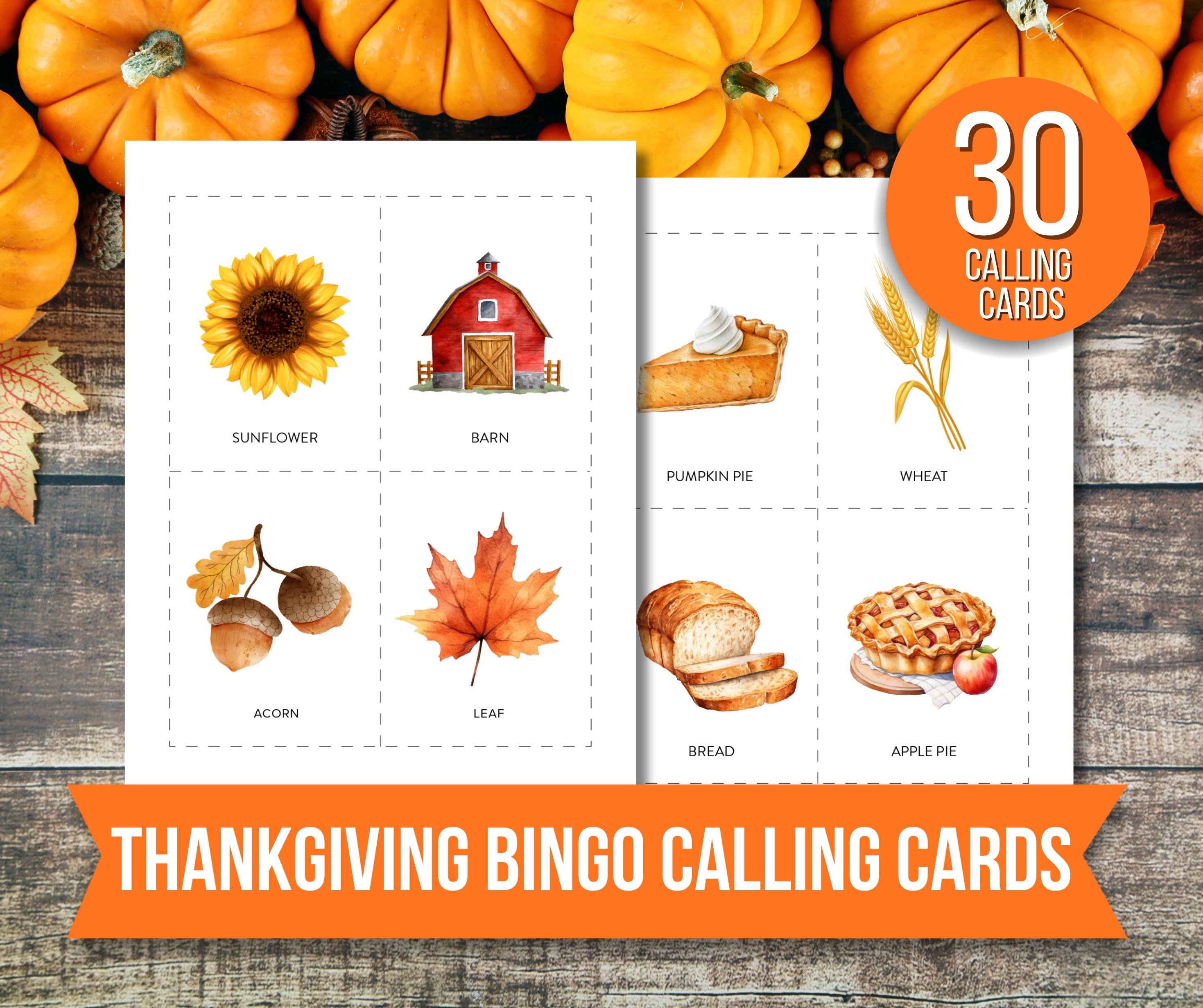 Thanksgiving Bingo Game, 50 Cards, Fall Classroom Activity (PDF) - Etsy