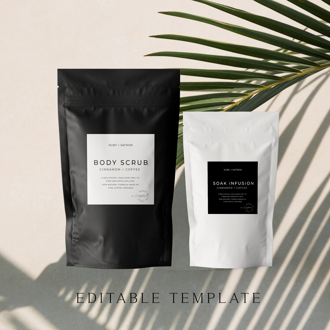 Bath Salt Label Template, Customizable Labels, Scrub Label Template ...