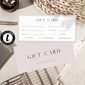 Small Business Gift Certificate Template, Editable Gift Card Template, Printable Gift Cards, DIY ...