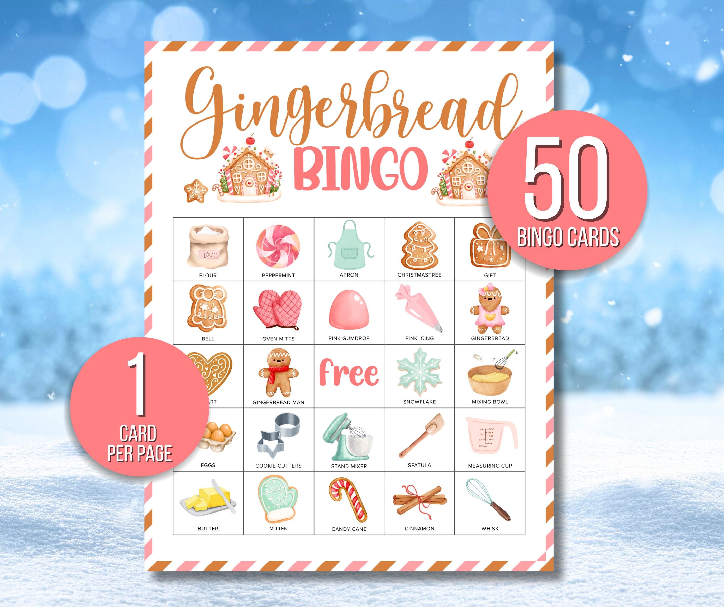 Gingerbread Bingo, 50 Christmas Baking Cards (PDF Download) - Etsy