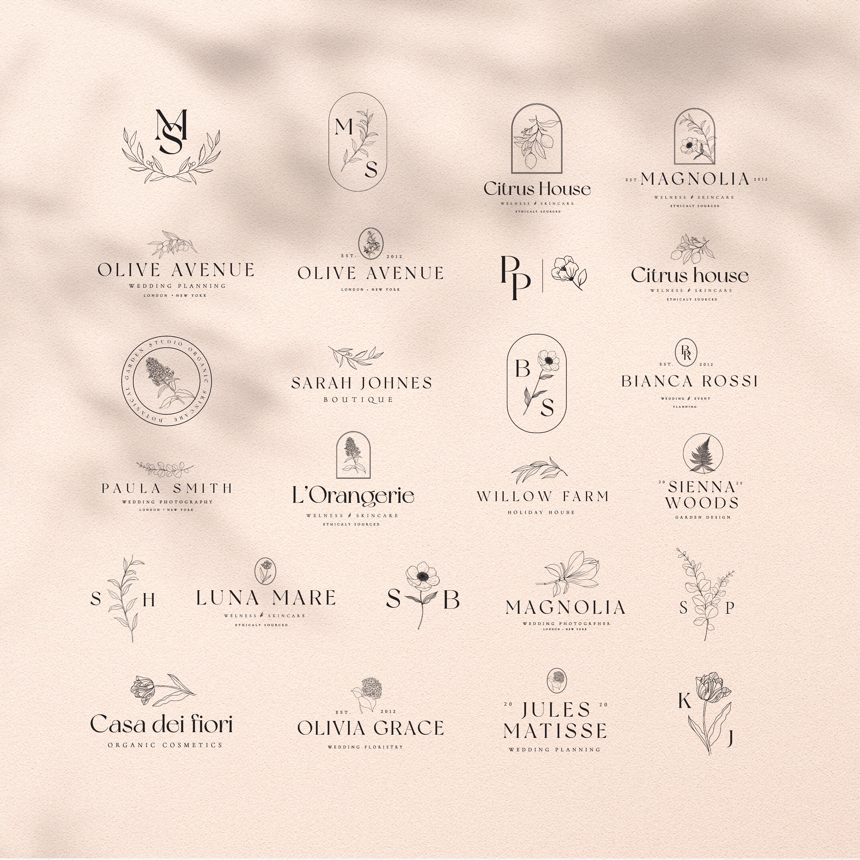 Templates Photography Logo DIY Logo Bundle Wellness Studio Logo ...