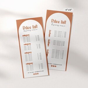 Price List Template, Editable Price List, Printable Price Sheet ...