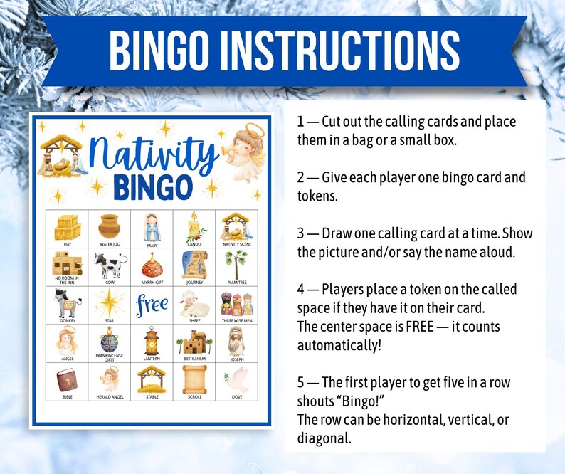 Nativity Bingo Cards, Christmas Bingo, Christmas Activity, Nativity ...