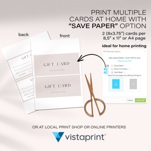 Small Business Gift Certificate Template, Editable Gift Card Template, Printable Gift Cards, DIY ...