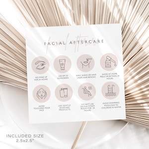 Facial Aftercare Card Template, Editable Facial Care Cards, Esthetician Template, Skin Care ...
