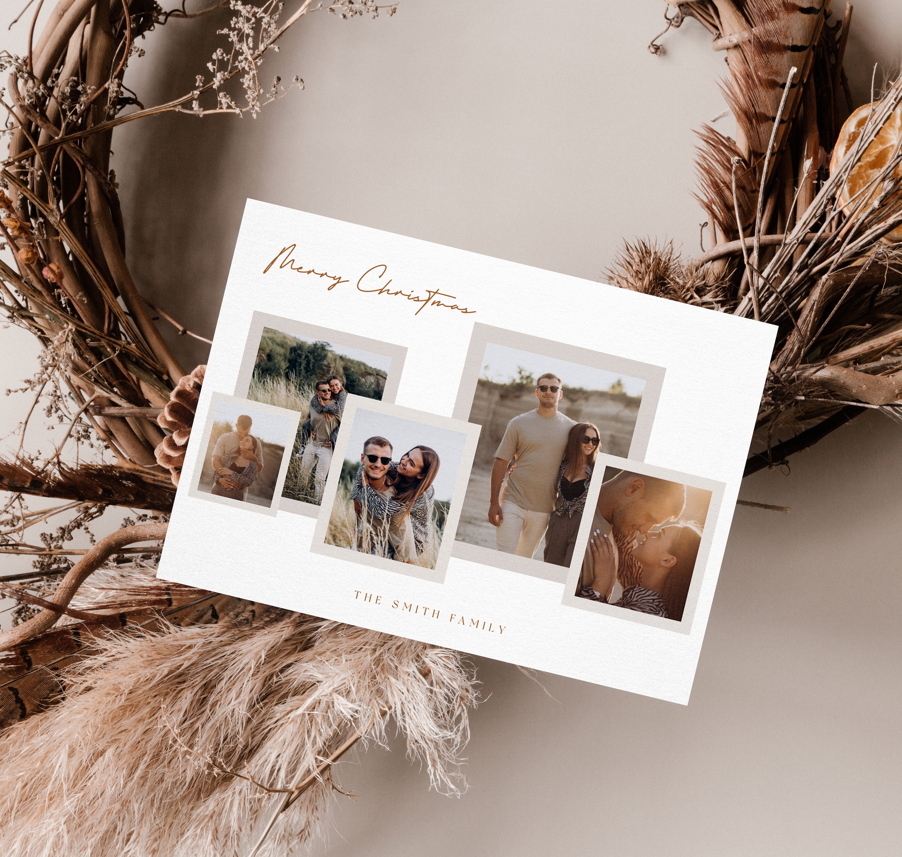 Holiday Photo Card Template Self Editing Christmas Card - Etsy