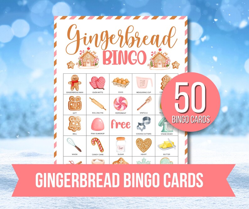 Gingerbread Bingo, 50 Christmas Baking Cards (PDF Download) - Etsy