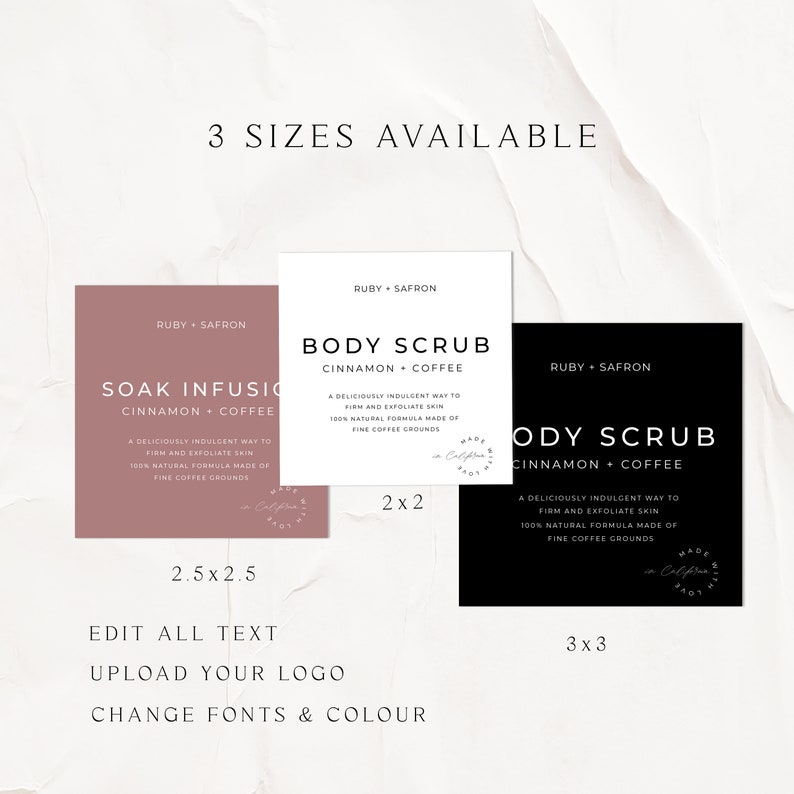 Bath Salt Label Template Customizable Labels Scrub Label - Etsy