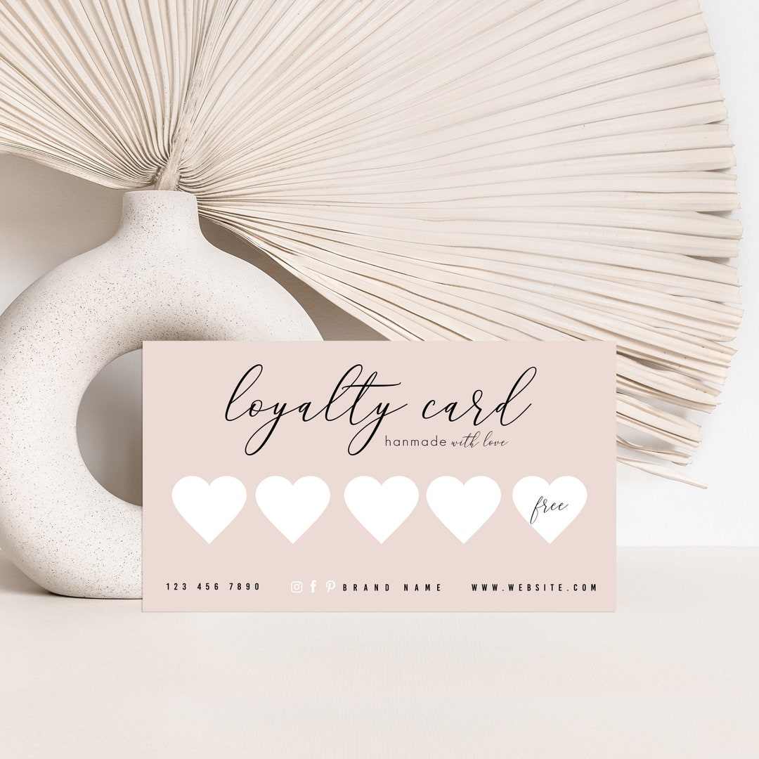 Customer Loyalty Card Template, Editable Loyalty Card, DIY Reward ...