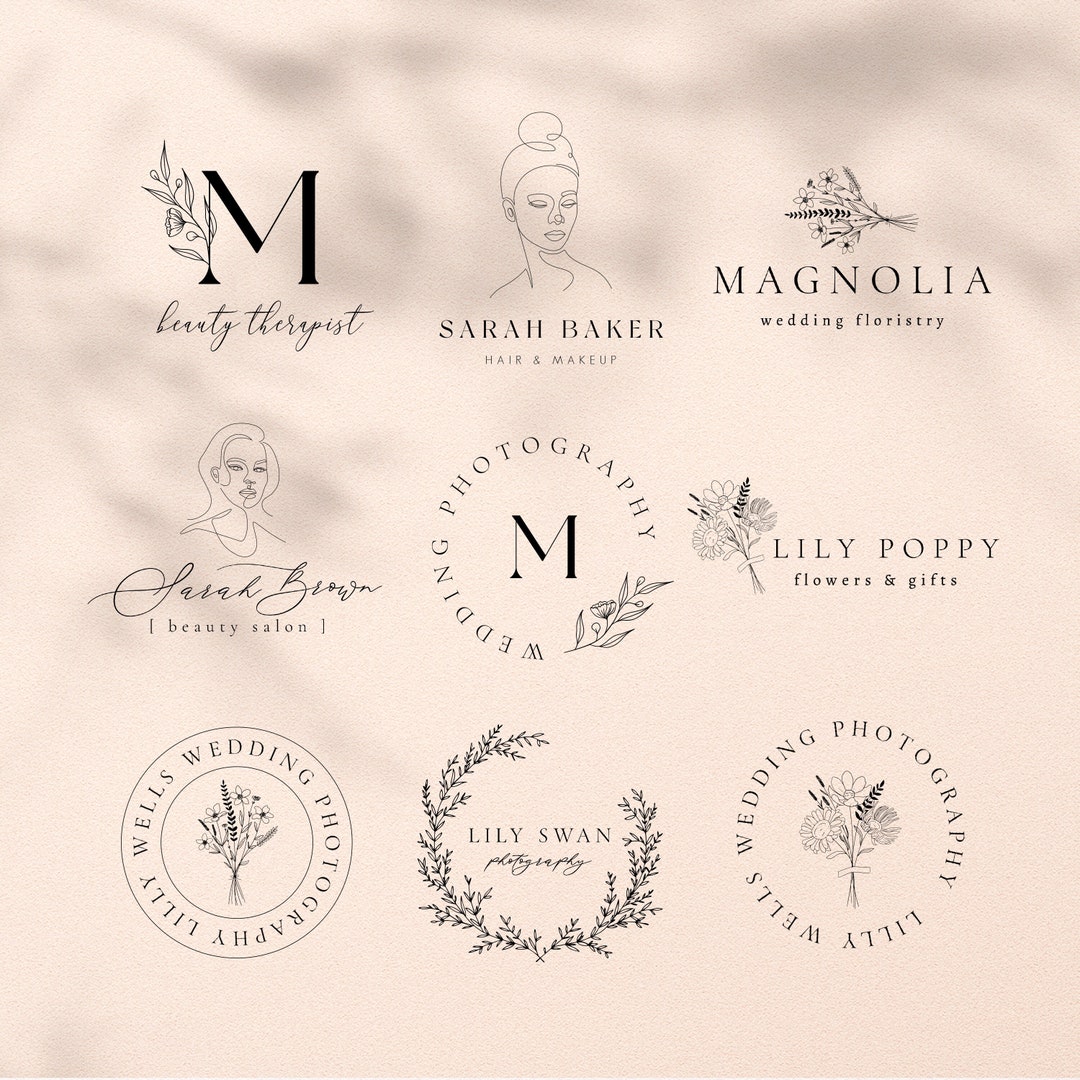 9 Modern Editable Logo Designs, DIY Logo Template, Beauty Business Logo ...