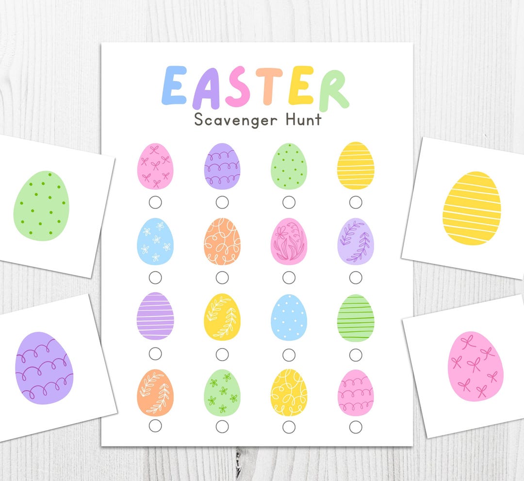 Easter Egg Scavenger Hunt for Kids, Printable Indoor Treasure Hunt ...