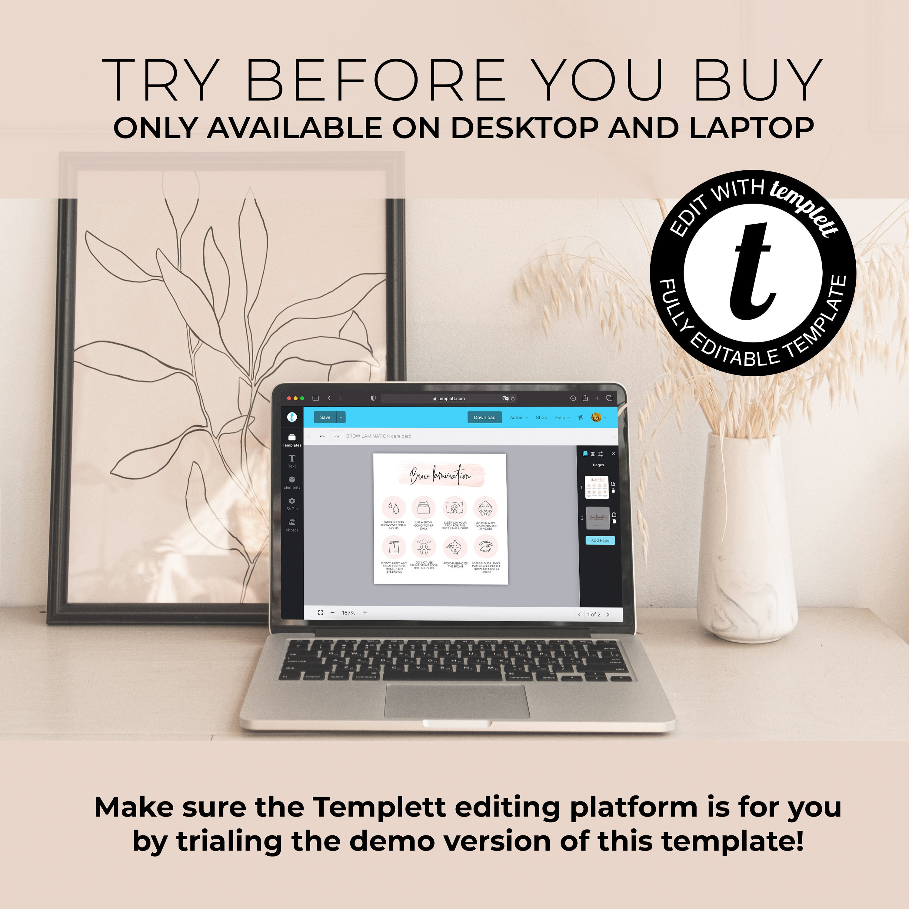 Brow Lamination Template Bundle Care Cards Consent and - Etsy