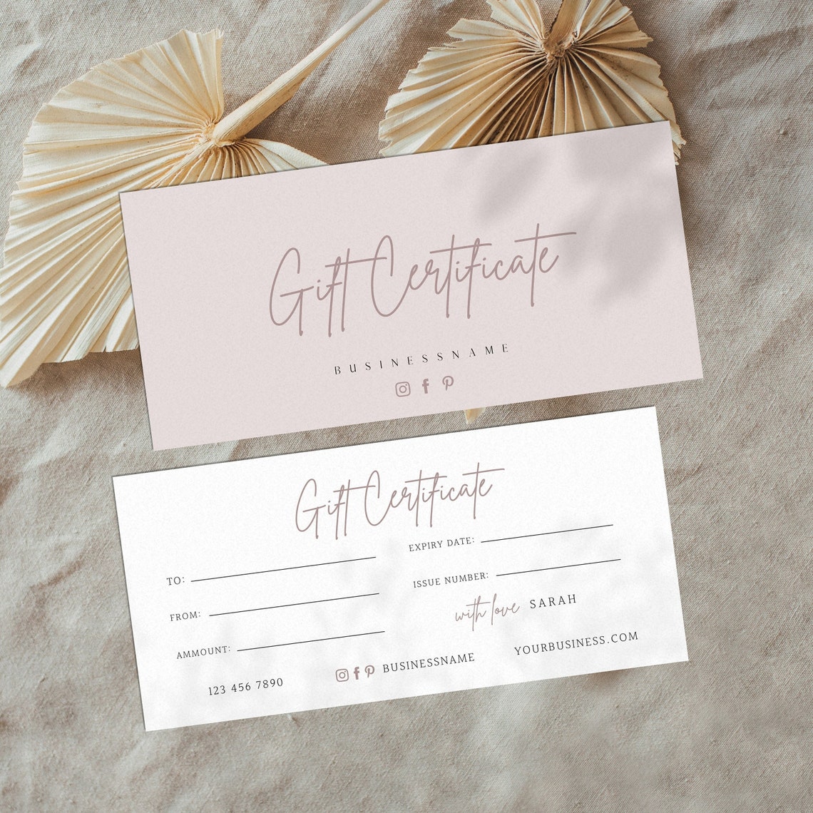 Small Business Gift Certificate Template Editable Gift Card - Etsy