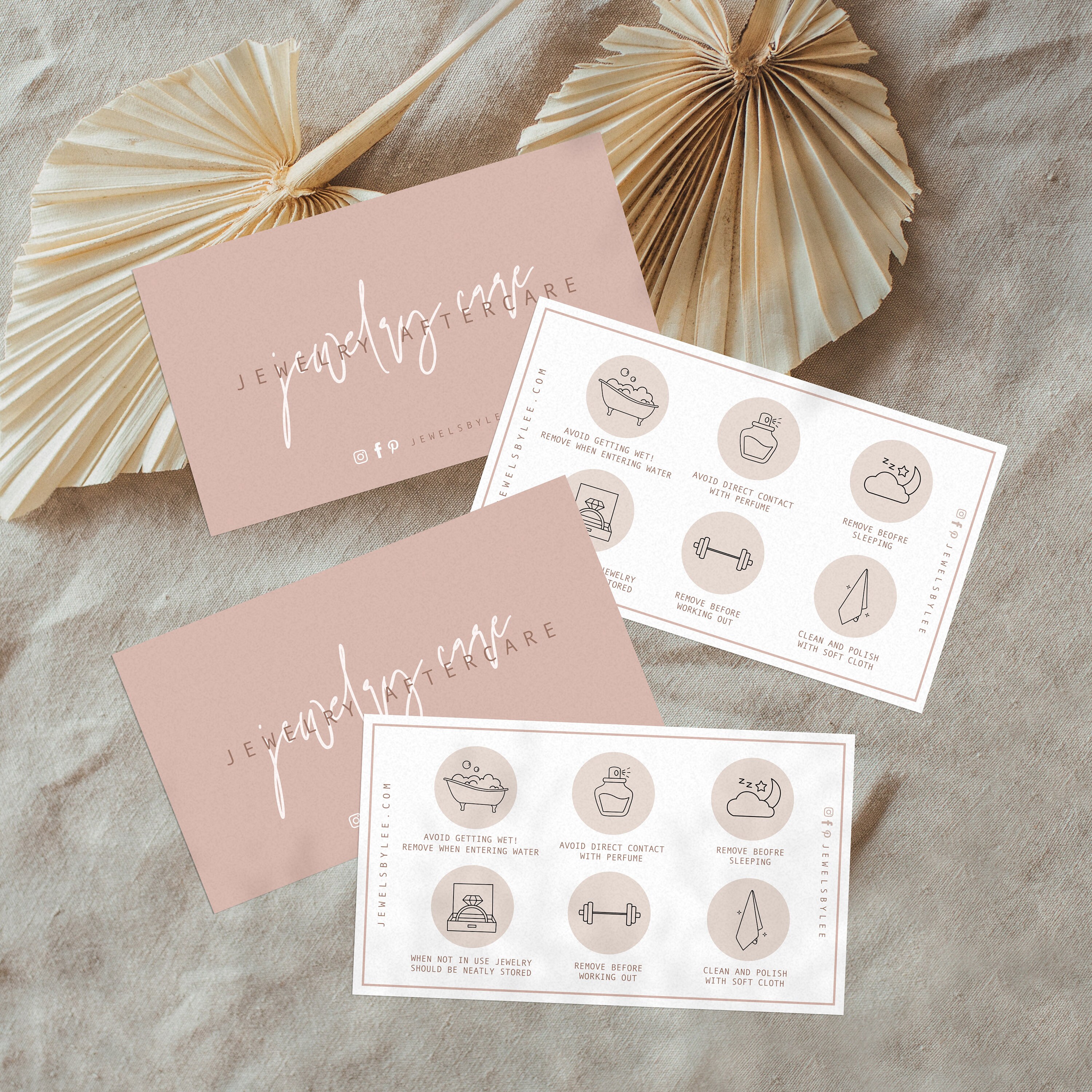 Editable Jewellery Care Card Template Printable Care Guide | Etsy Canada