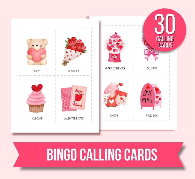 Valentine's Day Bingo Printable, Valentine's Party Game, Printable ...
