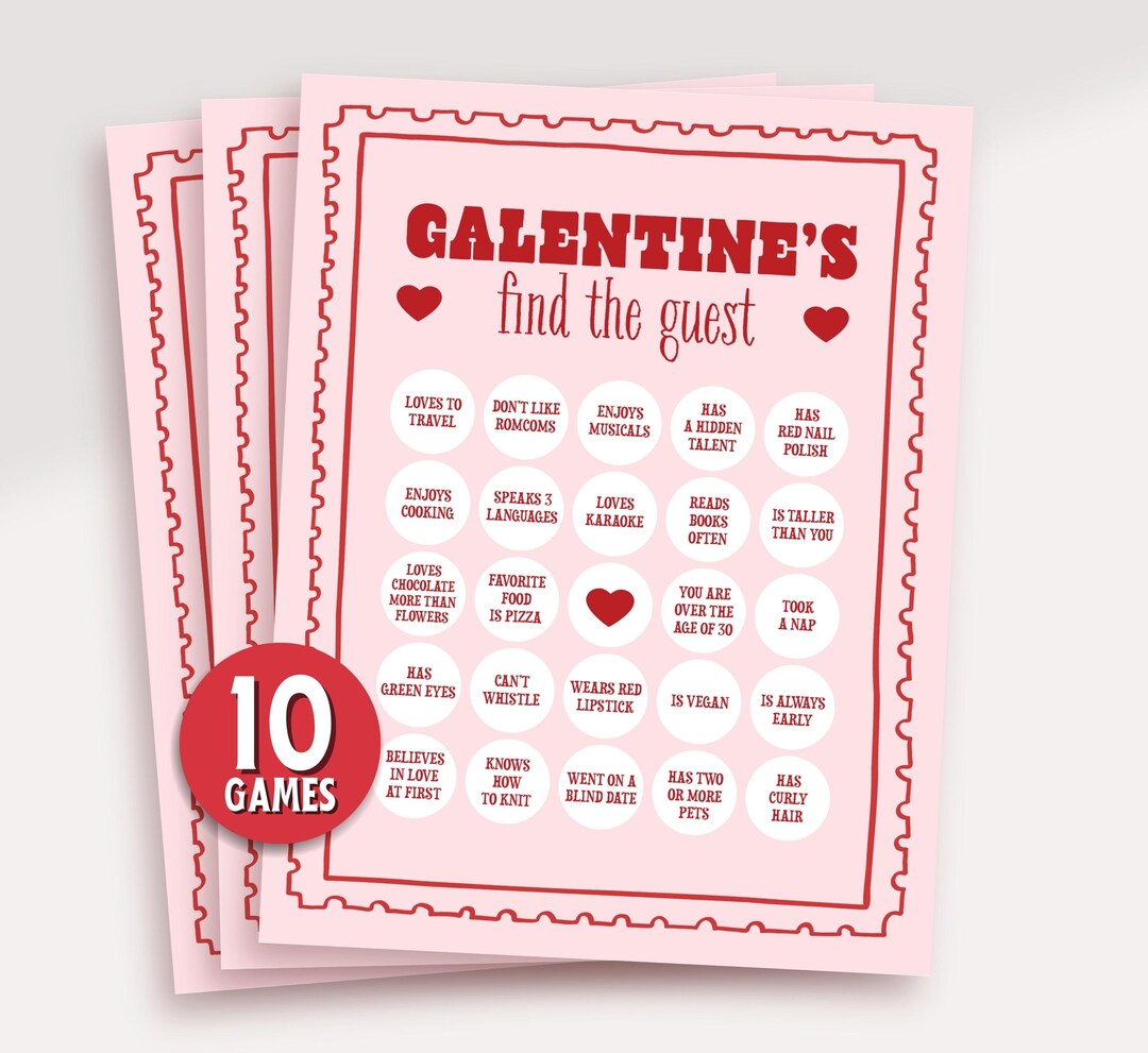 Galentine's Day Game Bundle, Printable Galentine's Party Games, Girls ...