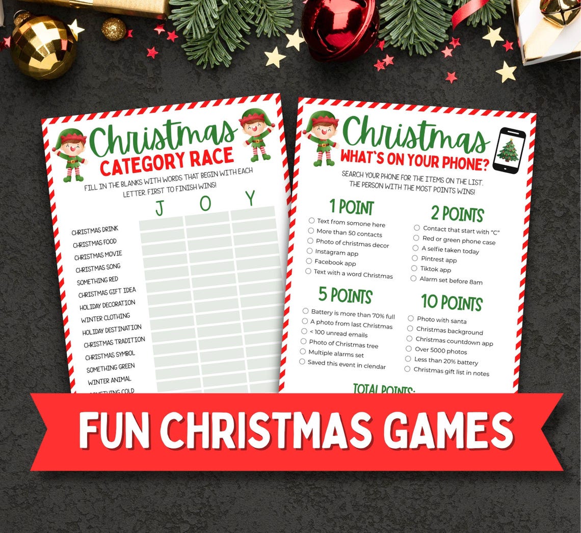 Christmas Game Bundle, Trivia, Emoji Game, Word Search, Family Activity ...