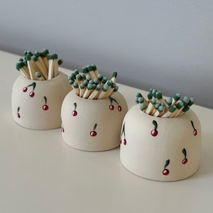 Seconds Sale! Cherry Ceramic Match Striker With Matches - Etsy