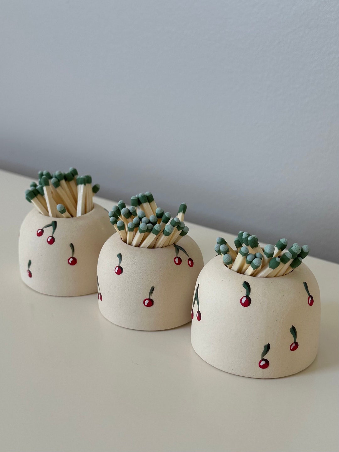 Seconds Sale! Cherry Ceramic Match Striker With Matches - Etsy