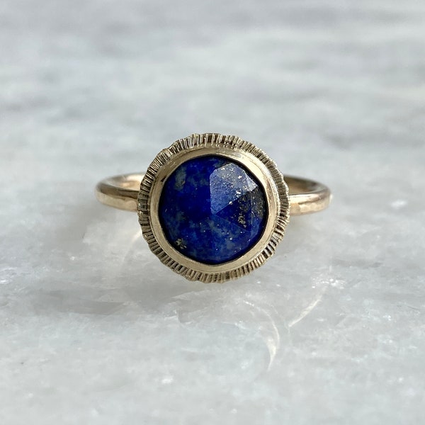 Lapis Gold Ring - Etsy