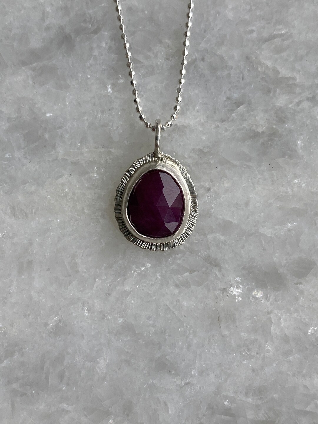 Rose Cut Ruby Pendant, Sustainable Natural Gemstone Necklace, July ...