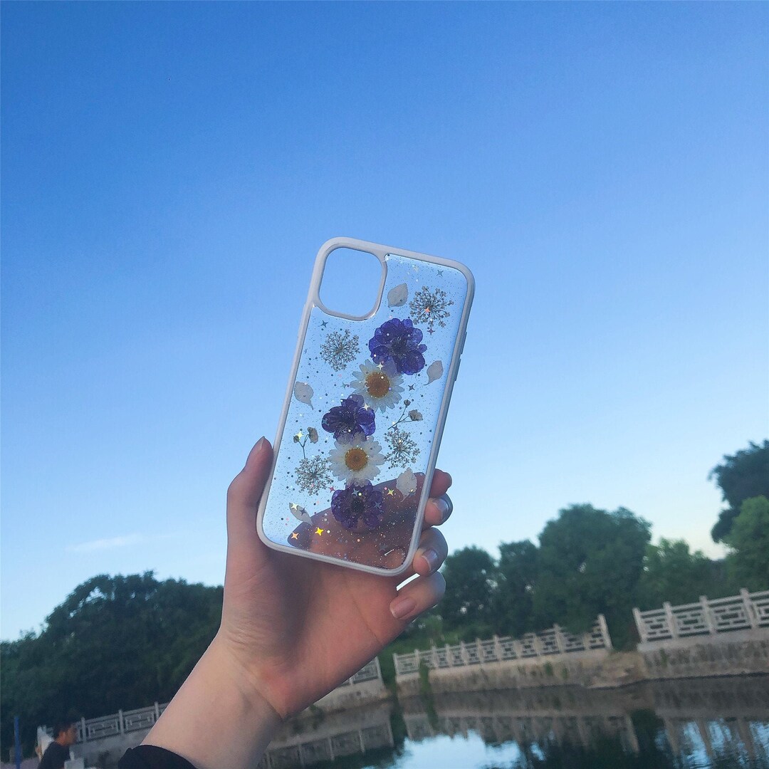 Real Pressed Red Flower Lace Phone Case for iPhone 16 15 14 Pro Max ...