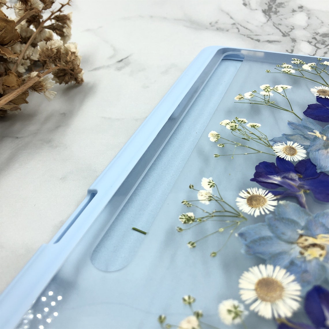 Blue Purple White Flower Bridge Flower Tab Case for Samsung Tab S10 S9 ...