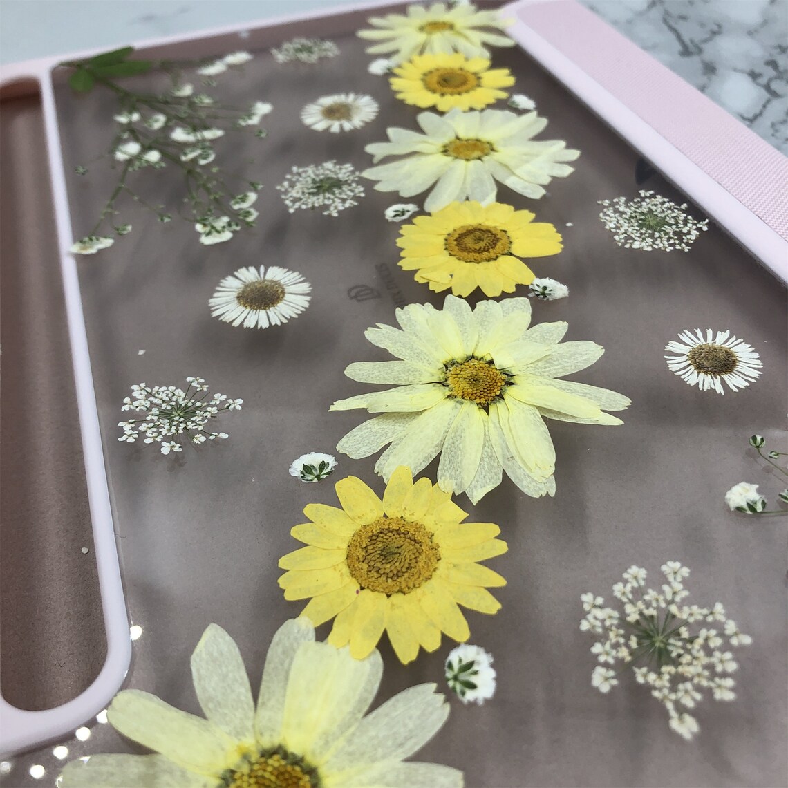Real Dry Yellow Daisy Pressed Flower Tab Case for Samsung Tab S10 S9 ...