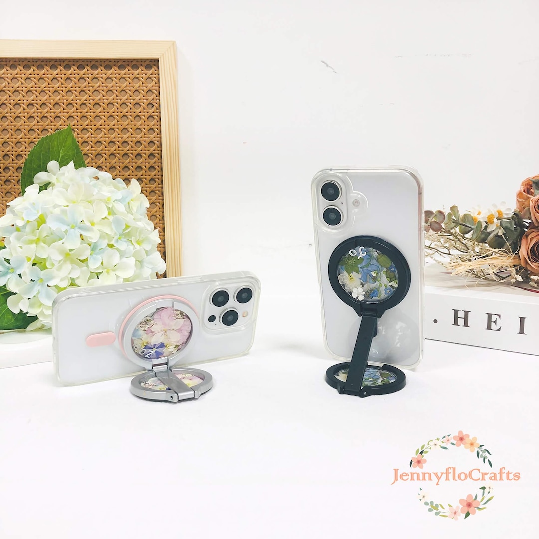Double-sided Real Flower Phone Ring Adjustable Magnetic Holder With ...
