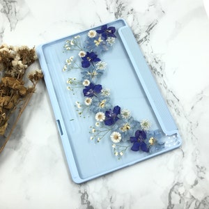 Blue Purple White Flower Bridge Flower Tab Case for Samsung Tab S10 S9 ...