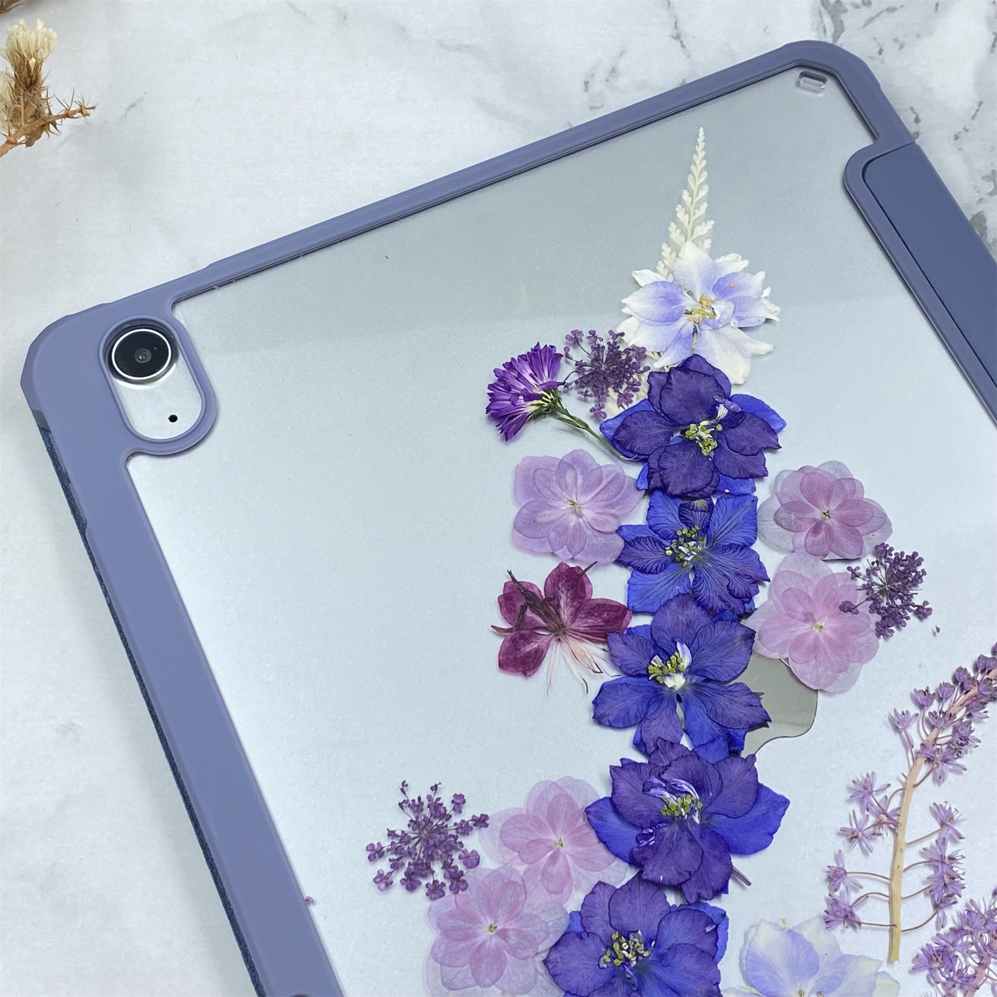 Pressed Cotton Jujube Flower Delphinium Ipad Case With Pen - Etsy
