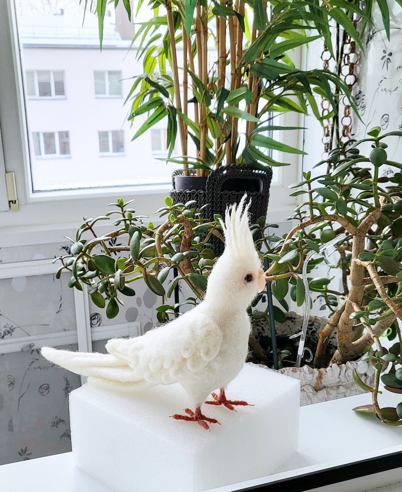 Albino Cockatiel Wool Sculpture - Etsy