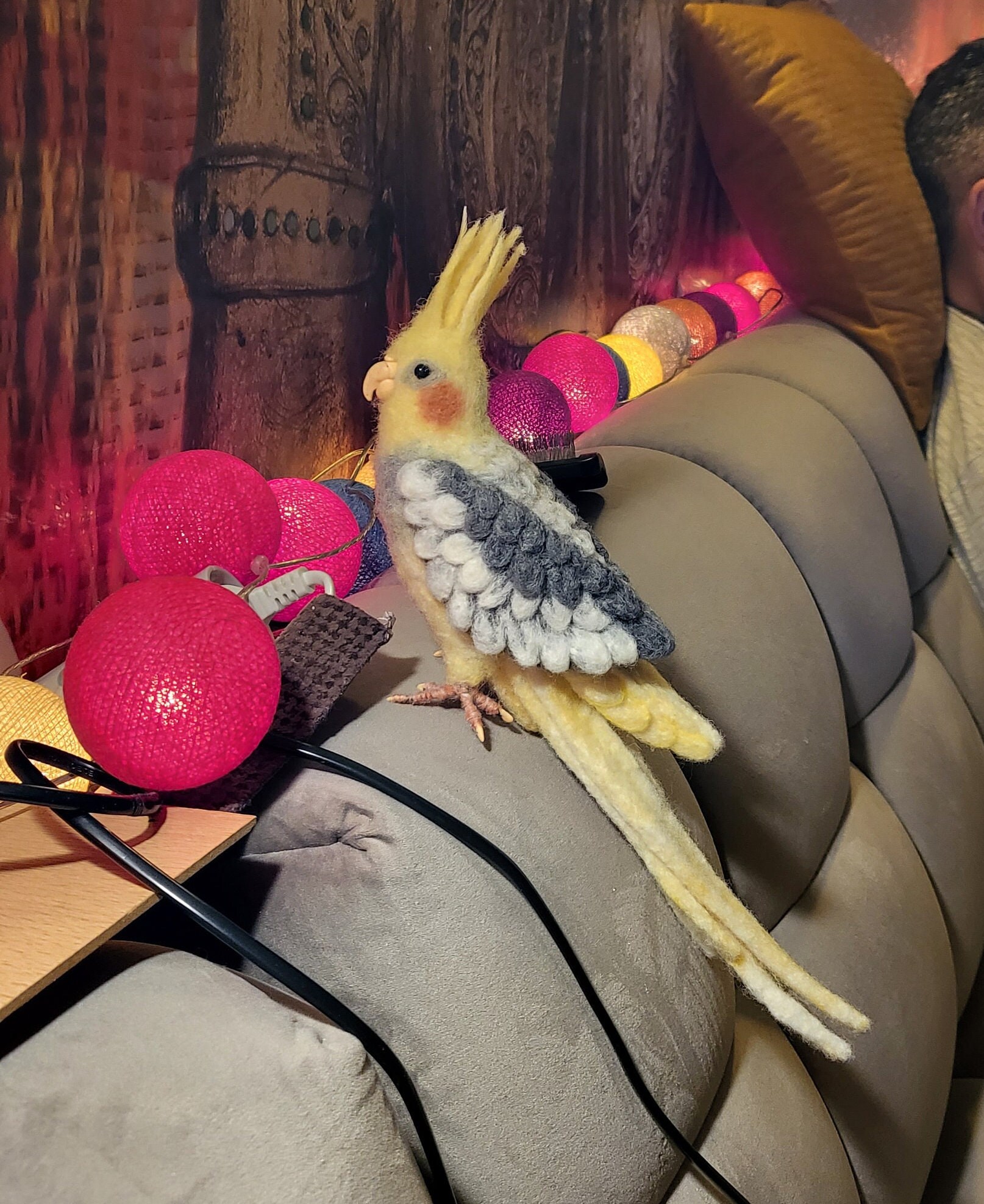 Pied Cockatiel Wool Sculpture - Etsy