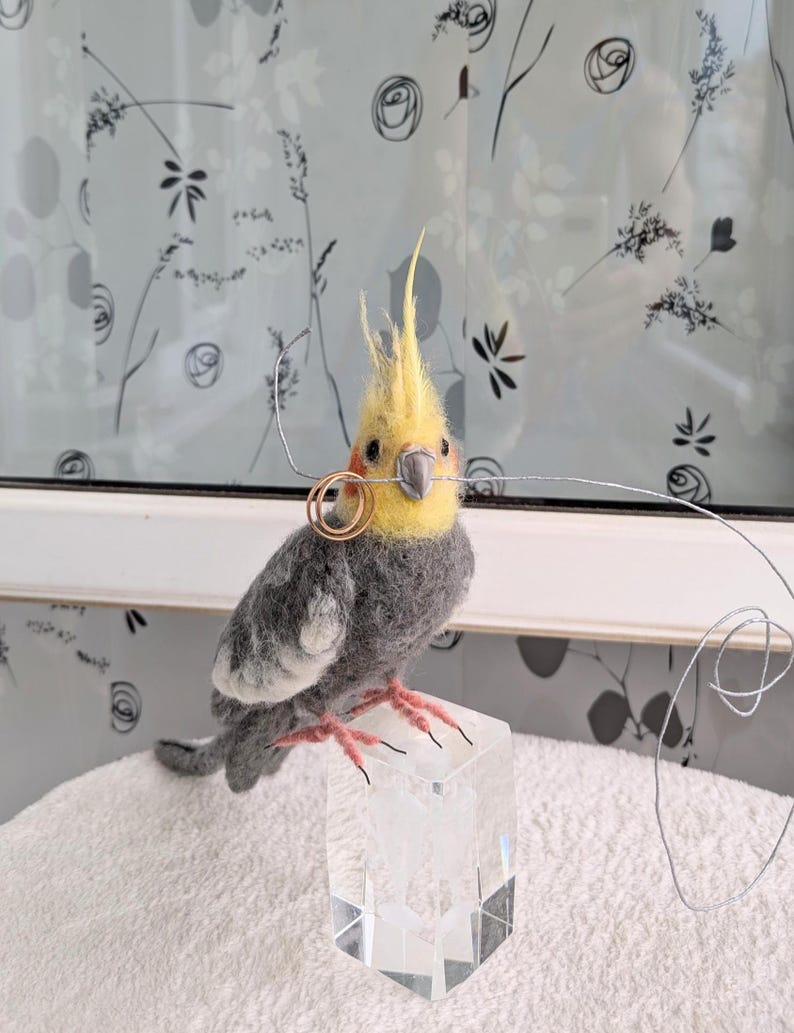 Needle Felted Cockatiel – Handmade Wool Bird - Etsy