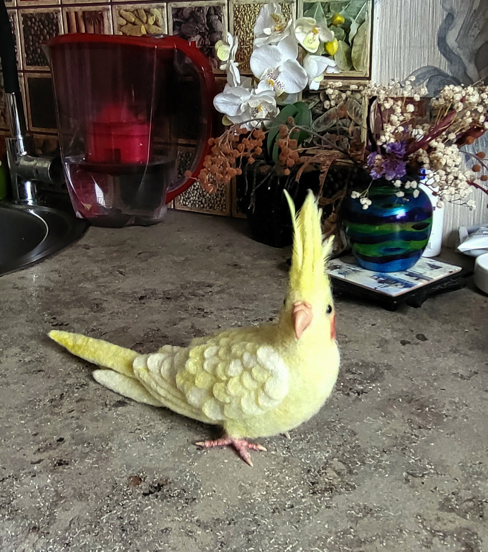 Lutino Cockatiel Wool Sculpture - Etsy