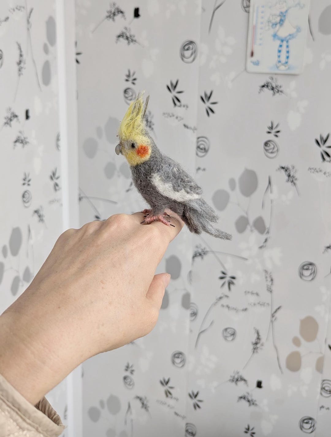 Cockatiel Replica. Felted Miniature. Custom Parrot Replica. Pet ...