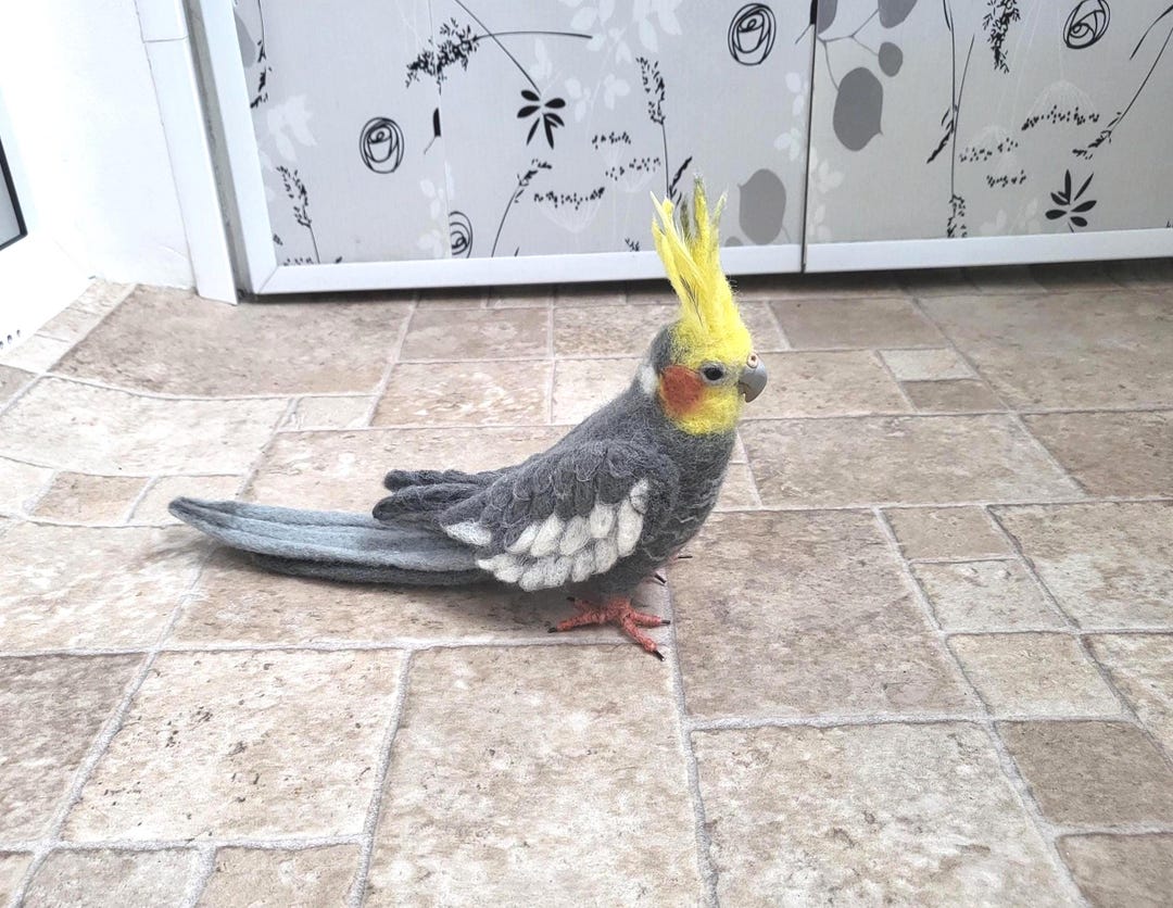 Needle Felted Cockatiel – Handmade Wool Bird - Etsy