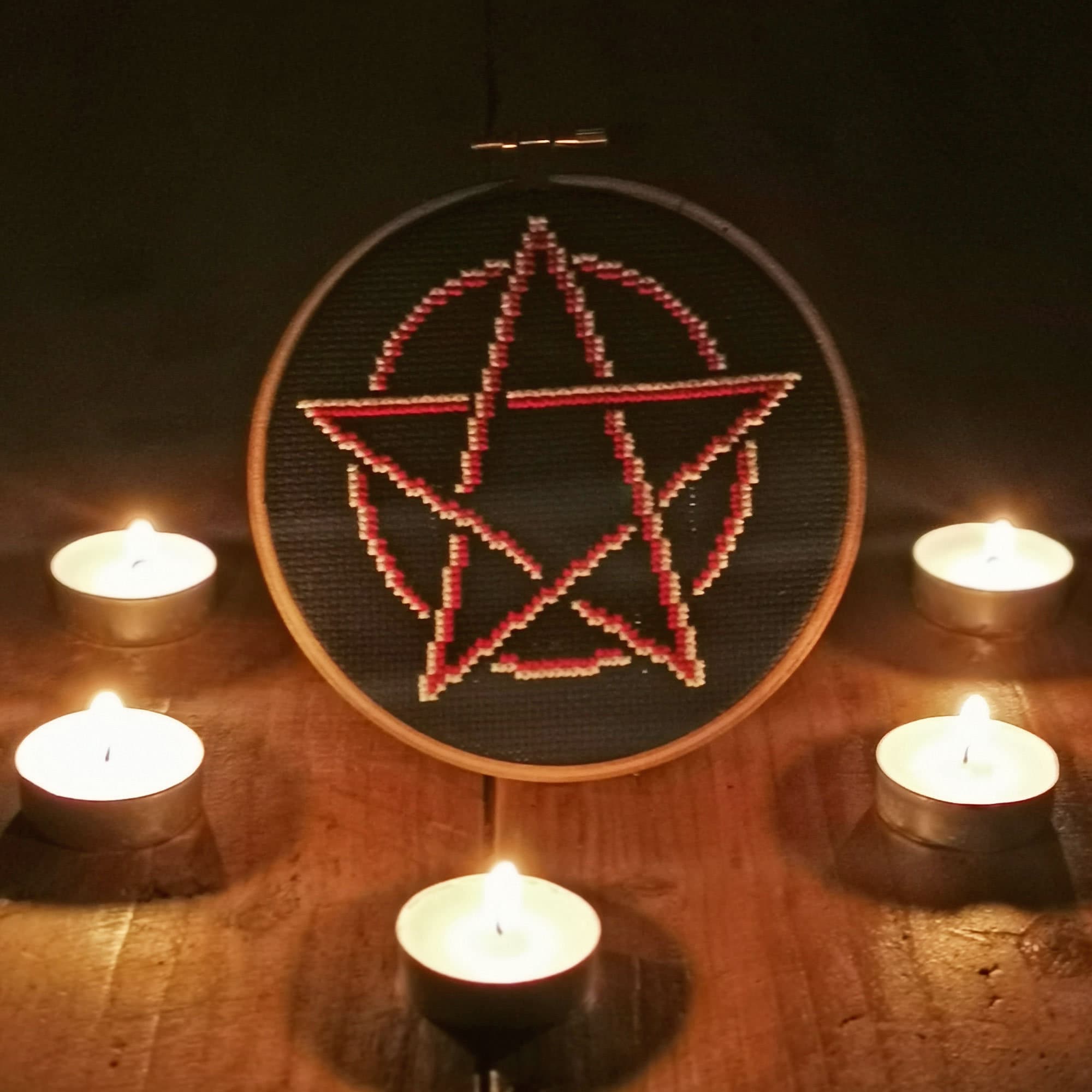 Cross Stitch Pattern | Pentagram Pattern PDF Download | WITCH Halloween ...