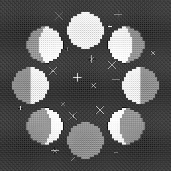 Cross Stitch Pattern Moon Phases Pattern PDF Download - Etsy
