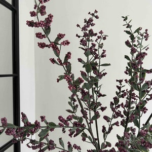 Burgandy Faux Berry Branches, Faux Flowers, Artificial Flowers, Faux ...