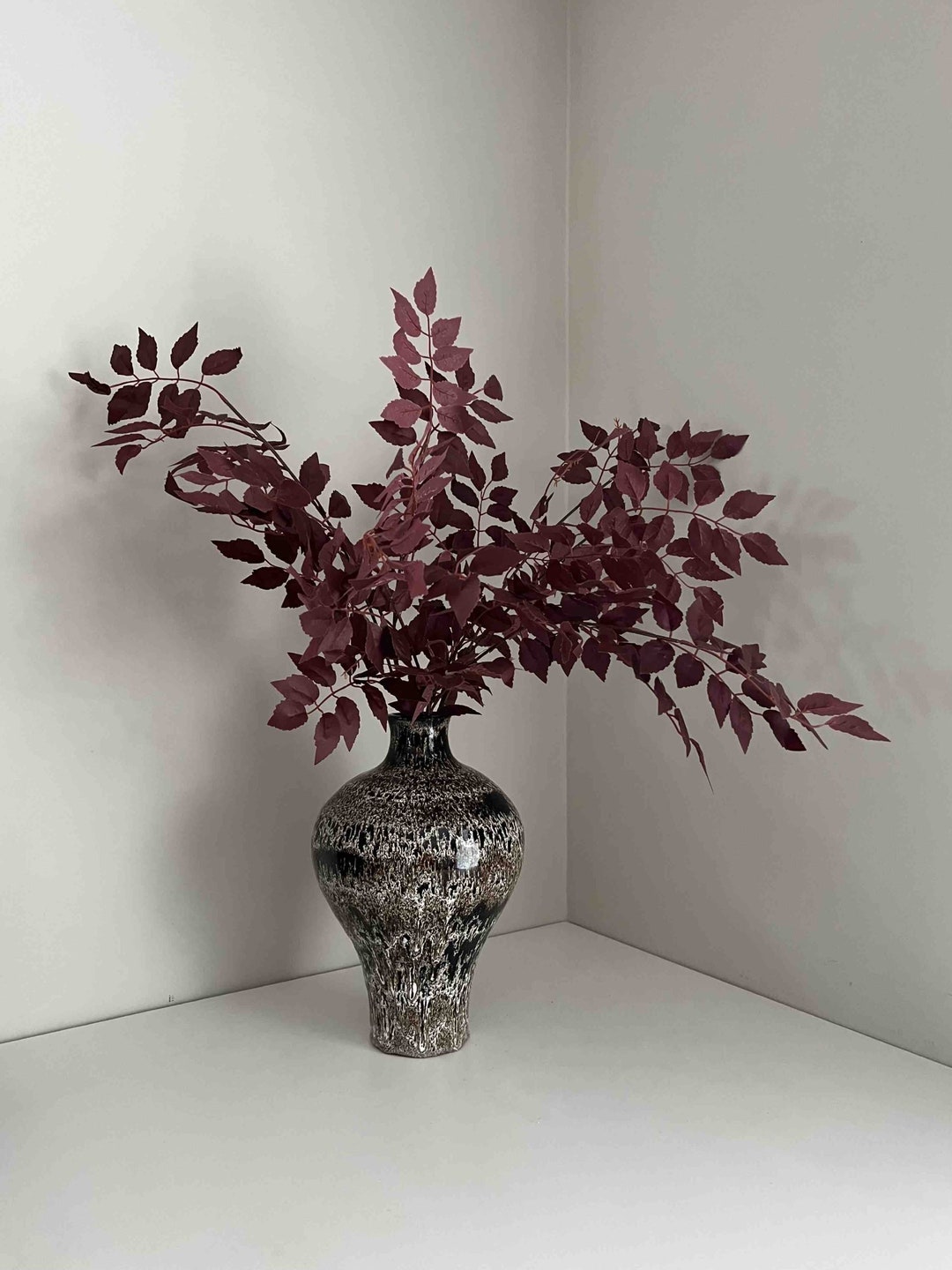Faux Purple Branches, Autumn Foliage, Burgandy Branches, Dark Red ...