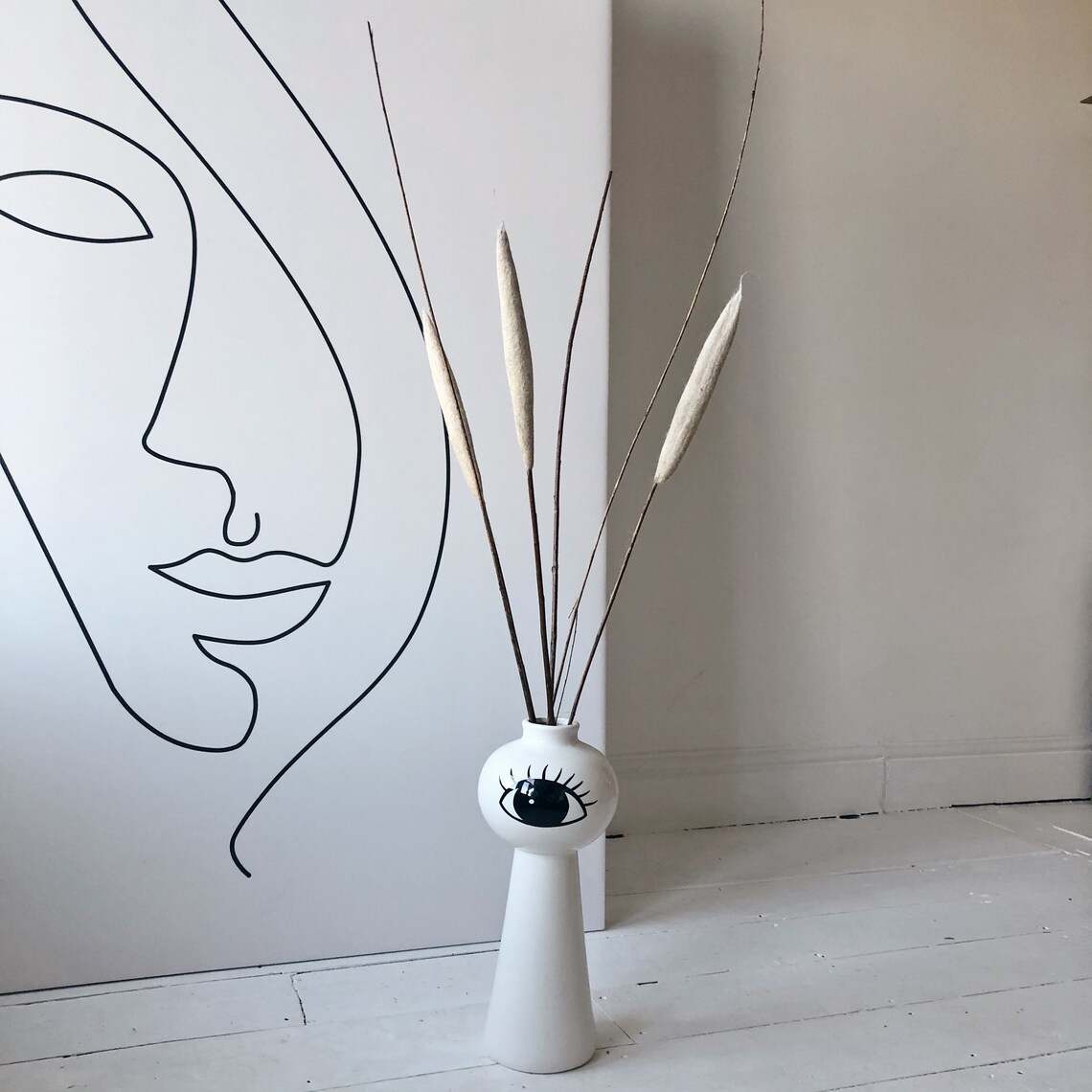 3 X Felted Bulrush / Cattail Reeds Home Decoration for Vase - Etsy