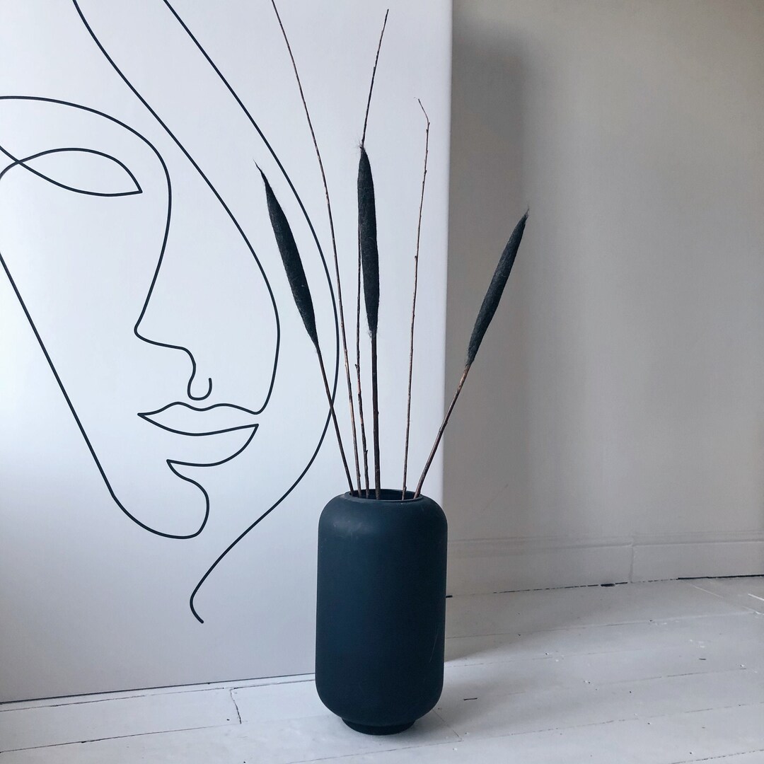 3 X Felted Bulrush / Cattail Reeds, Home Decoration for Vase ...