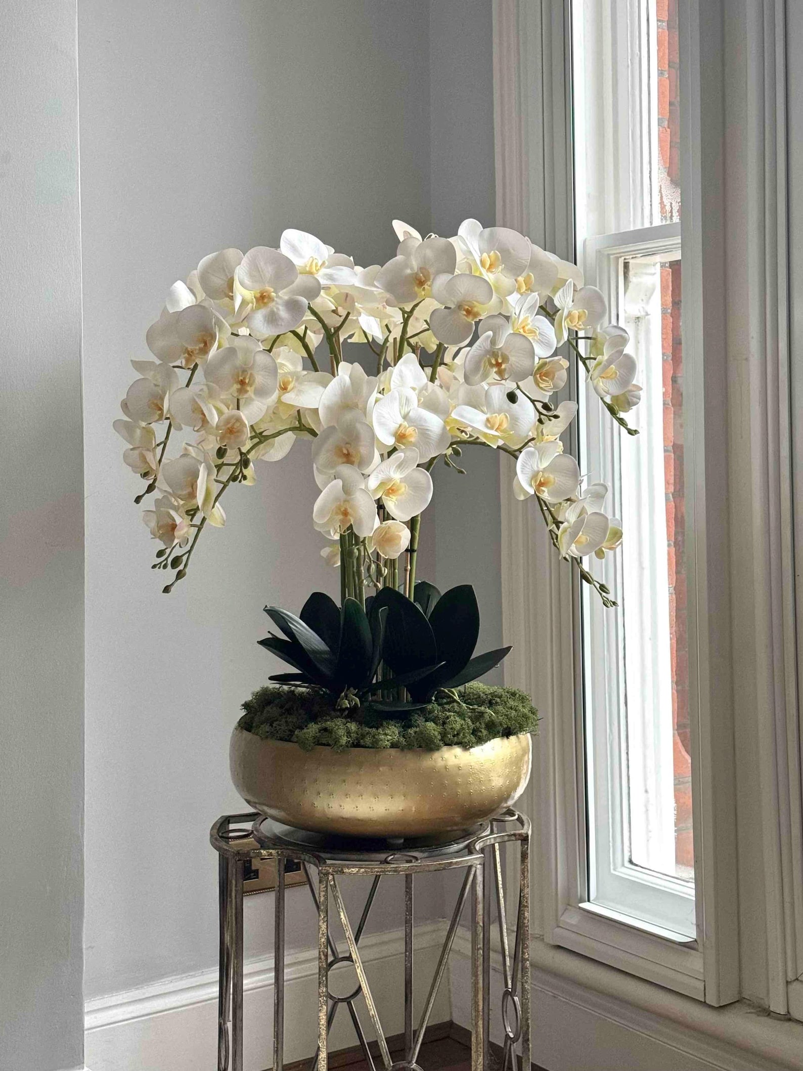 Faux Orchid Arrangement, Large Orchid Arrangement, Orchids in Pot ...