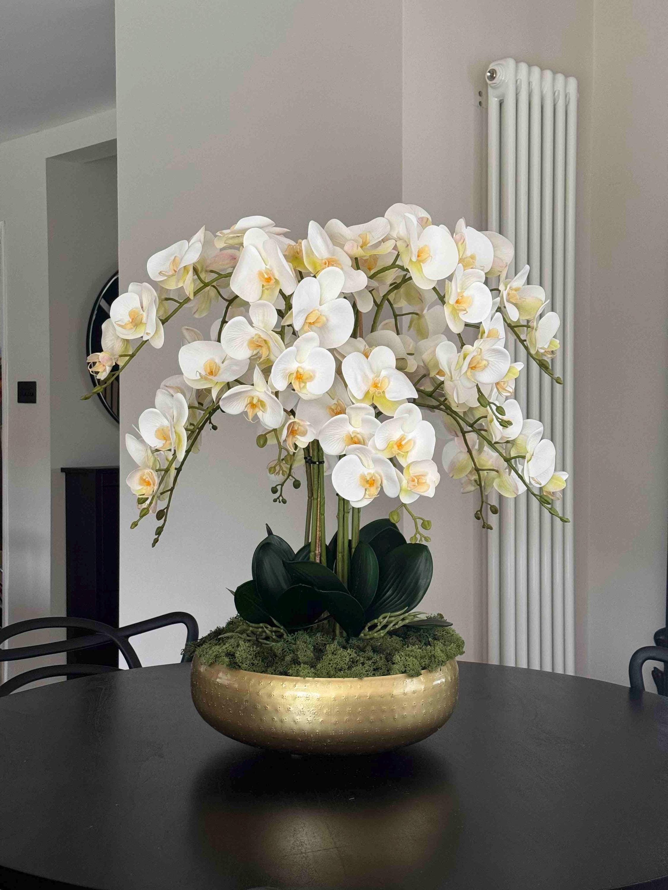 Faux Orchid Arrangement, Large Orchid Arrangement, Orchids in Pot ...