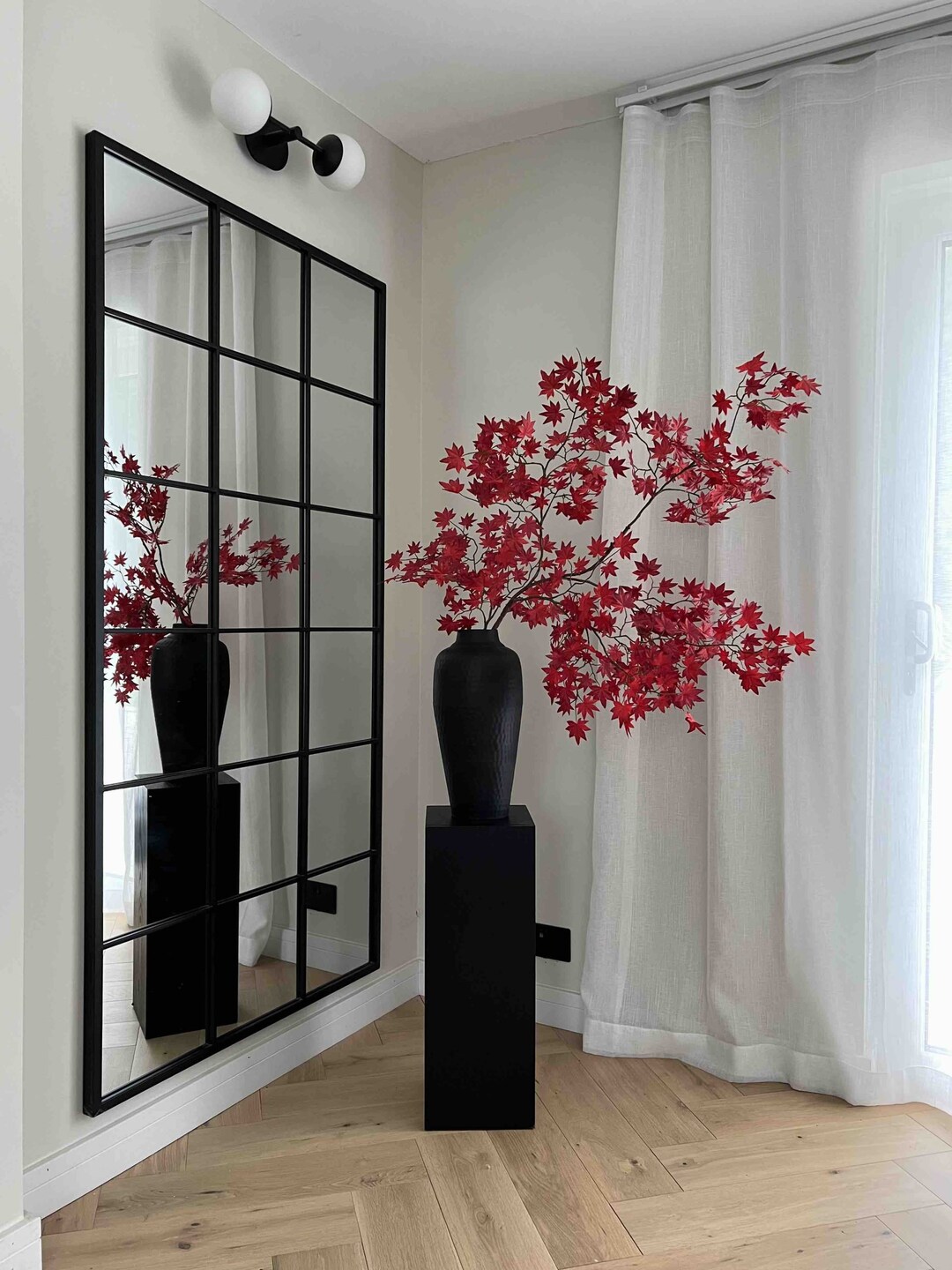 Huge Faux Red Maple Tree Branch, Autumn Branch, Autumn Decor, Faux ...