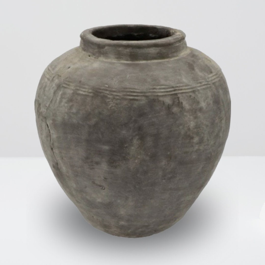 34cm Vase, Rustic Vase, Stone Vase, Grey Vase, Vessel, Clay Vase ...